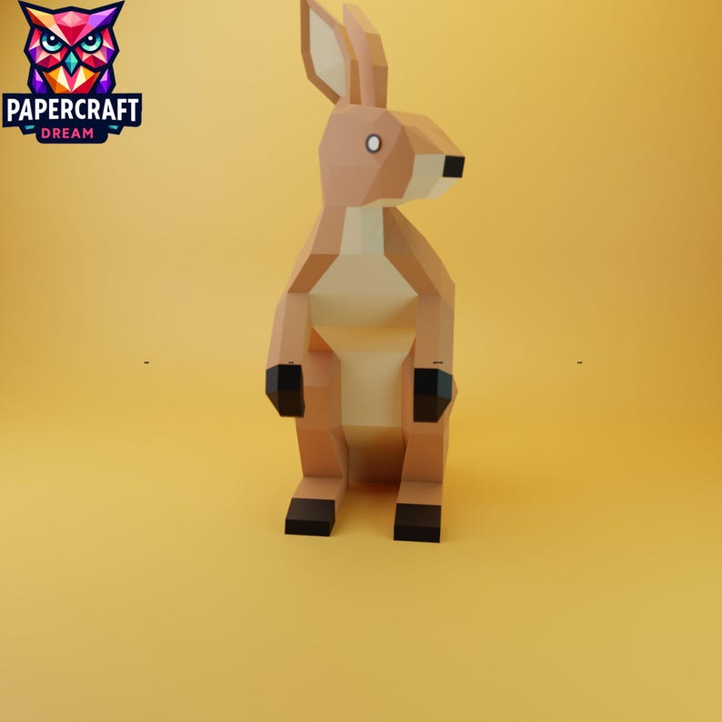 Kangaroo 3D Papercraft– DIY Kangaroo Origami,low Poly Kangaroo , Paper ...