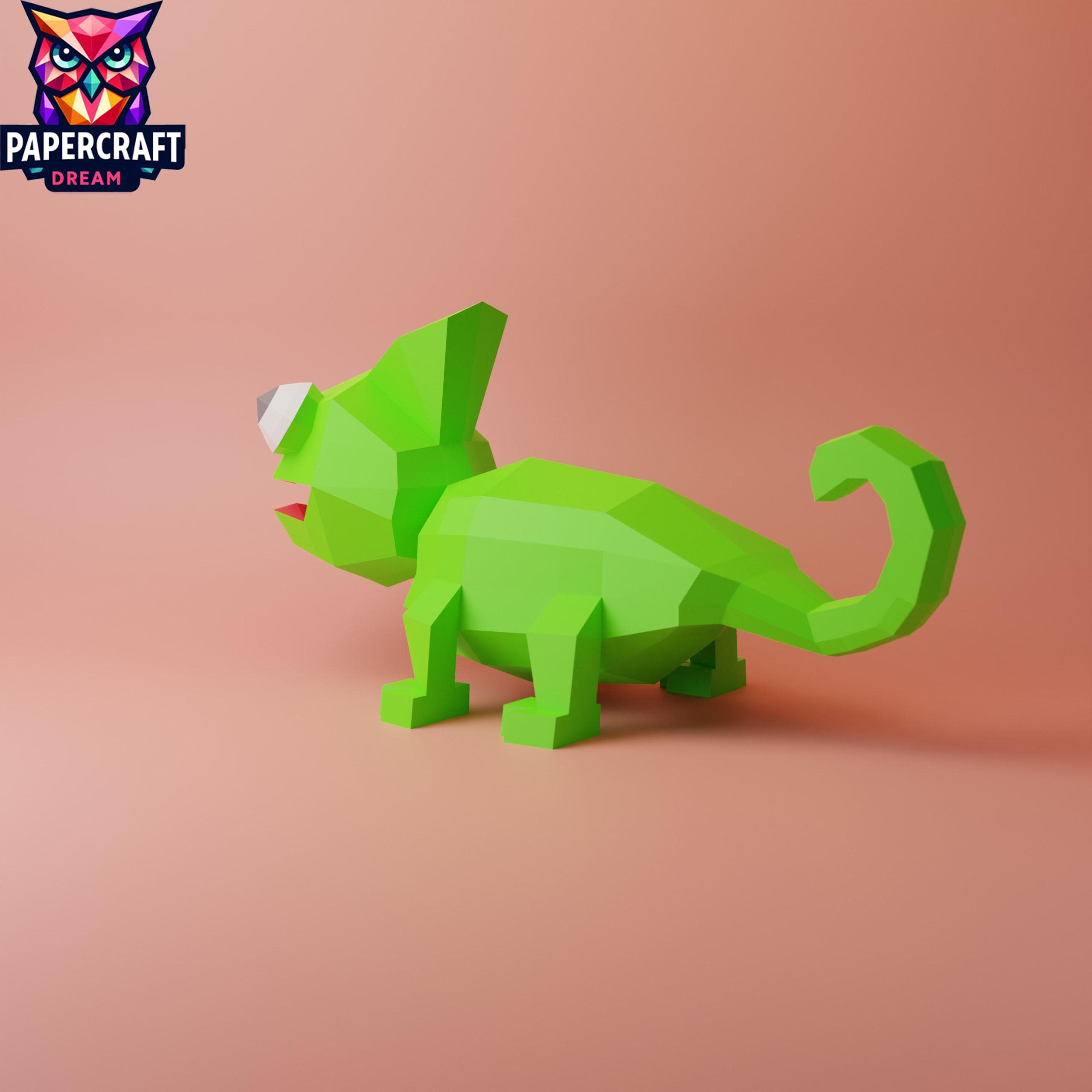 Lizard Gecko and Chameleon Papercraft Sculpture – DIY 3D Puzzle ...