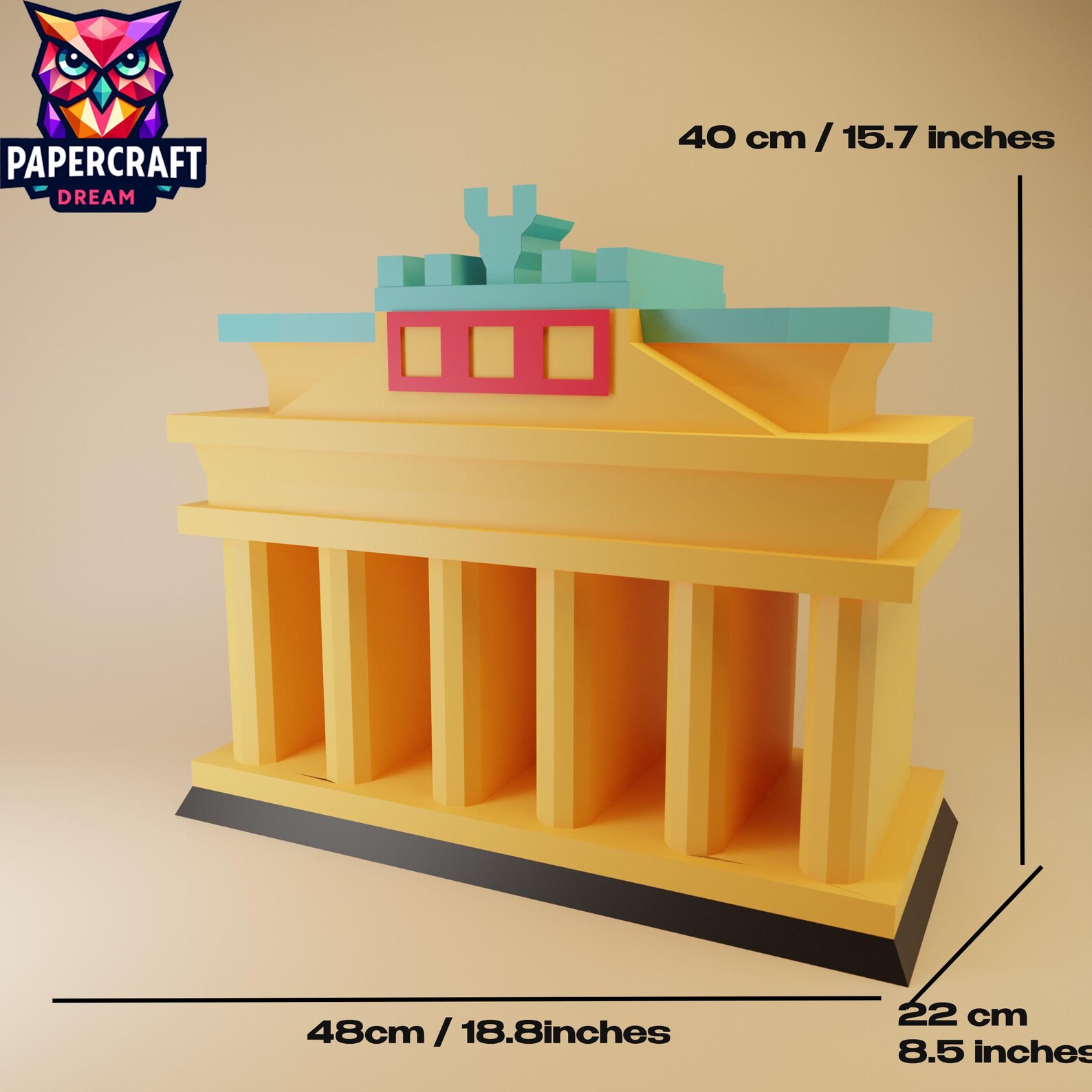 Brandenburg Gate 3D Papercraft – DIY Berlin Landmark (pdf, Svg, Dxf) - Etsy