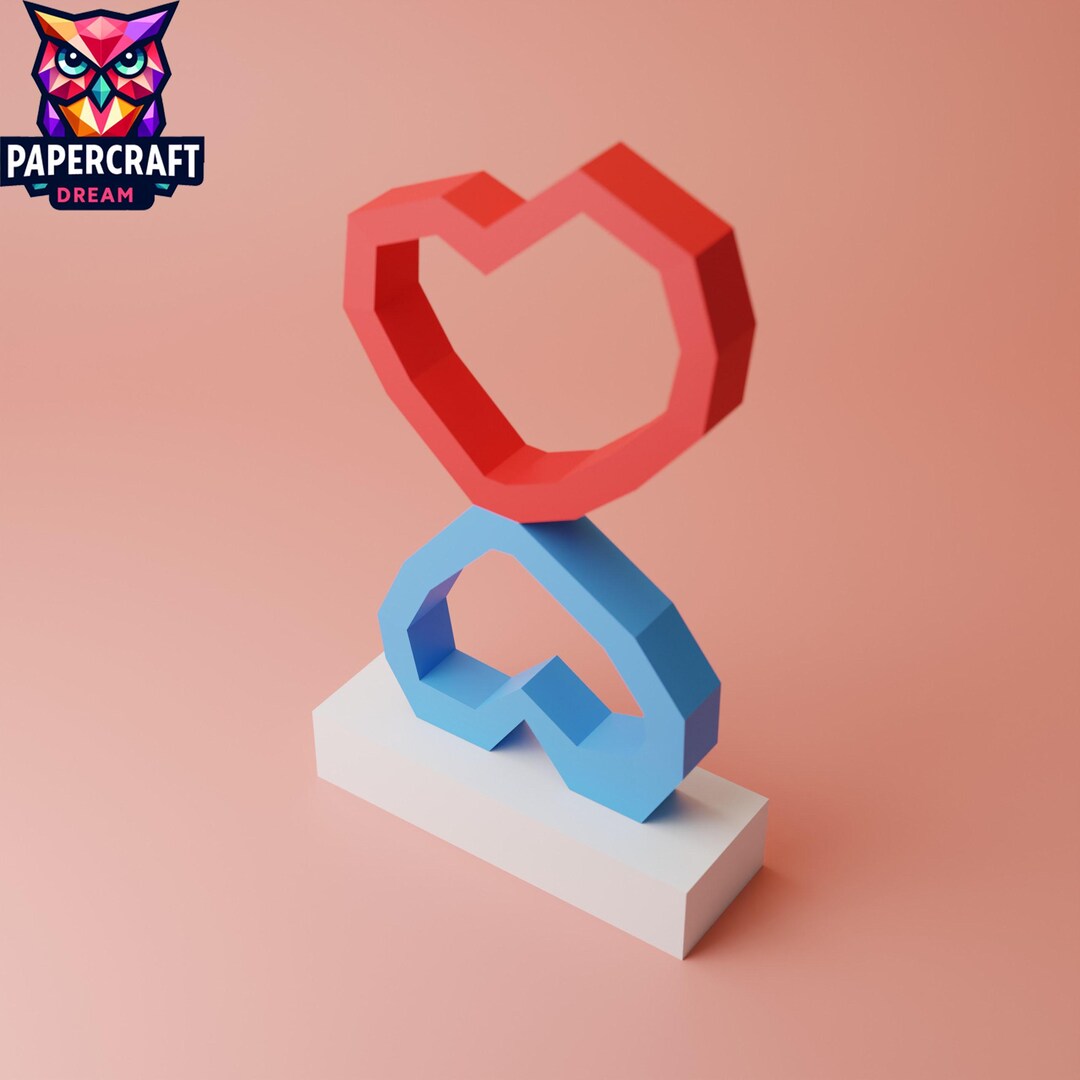 Heart Centerpiece Infinity 3D Papercraft– DIY Love Symbol, Valentine's ...