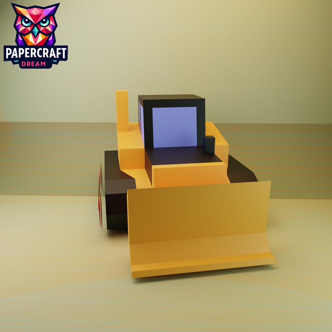 Bulldozer 3D Papercraft – DIY Low Poly Model (pdf, Svg, Dxf) - Etsy