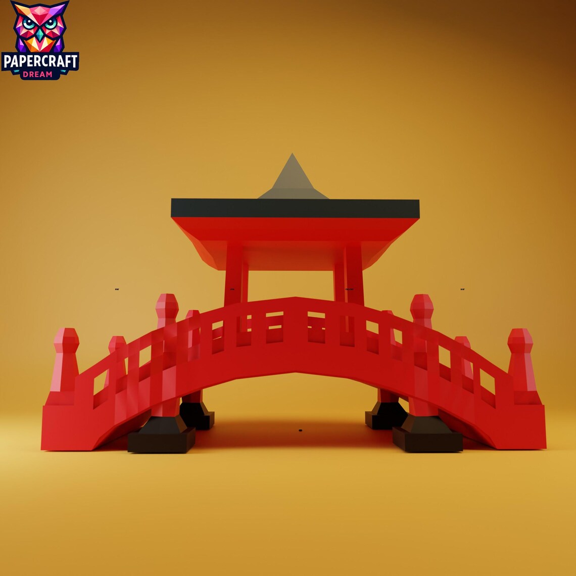 Japanese Bridge 3D Papercraft – DIY Low Poly Model (pdf, Svg, Dxf) - Etsy