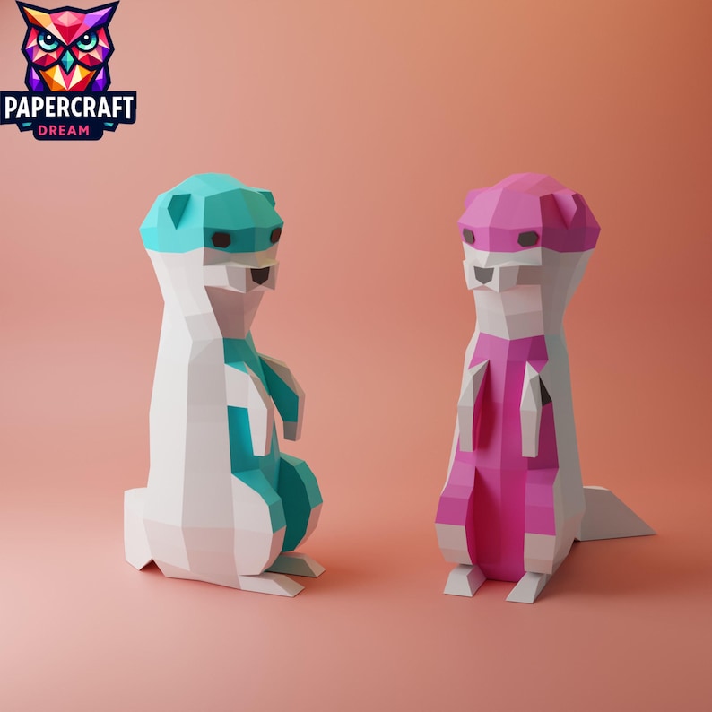 Otter Papercraft 3D Low Poly Tier DIY Bastelpackung | PDF, SVG, DXF ...