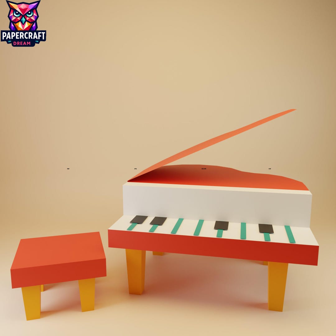 Vintage Piano Chair Set Template Papercraft,piano Chair Cricut Template ...