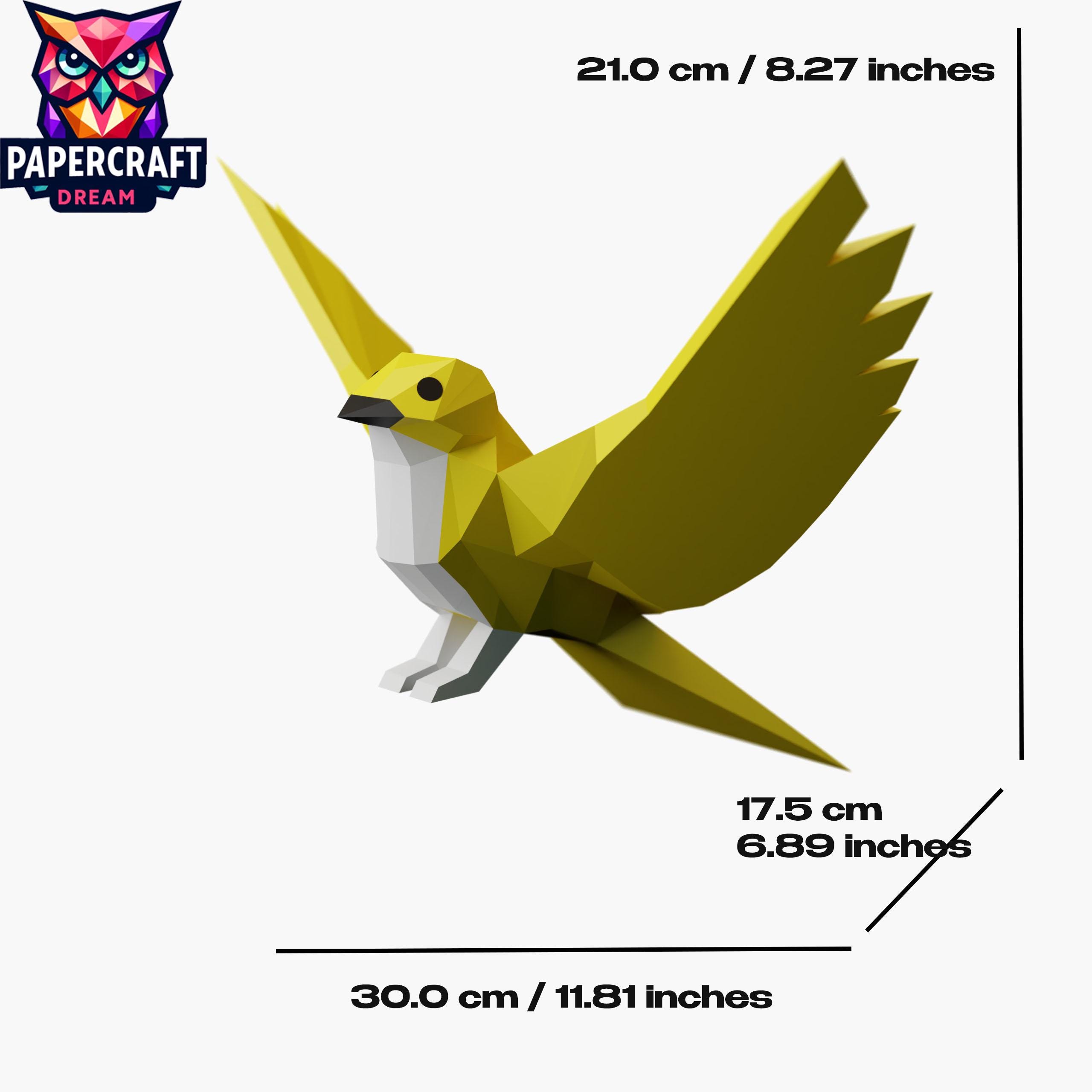 Canary Bird Papercraft Template - DIY 3d Svg Bird Canary Art, Printable ...