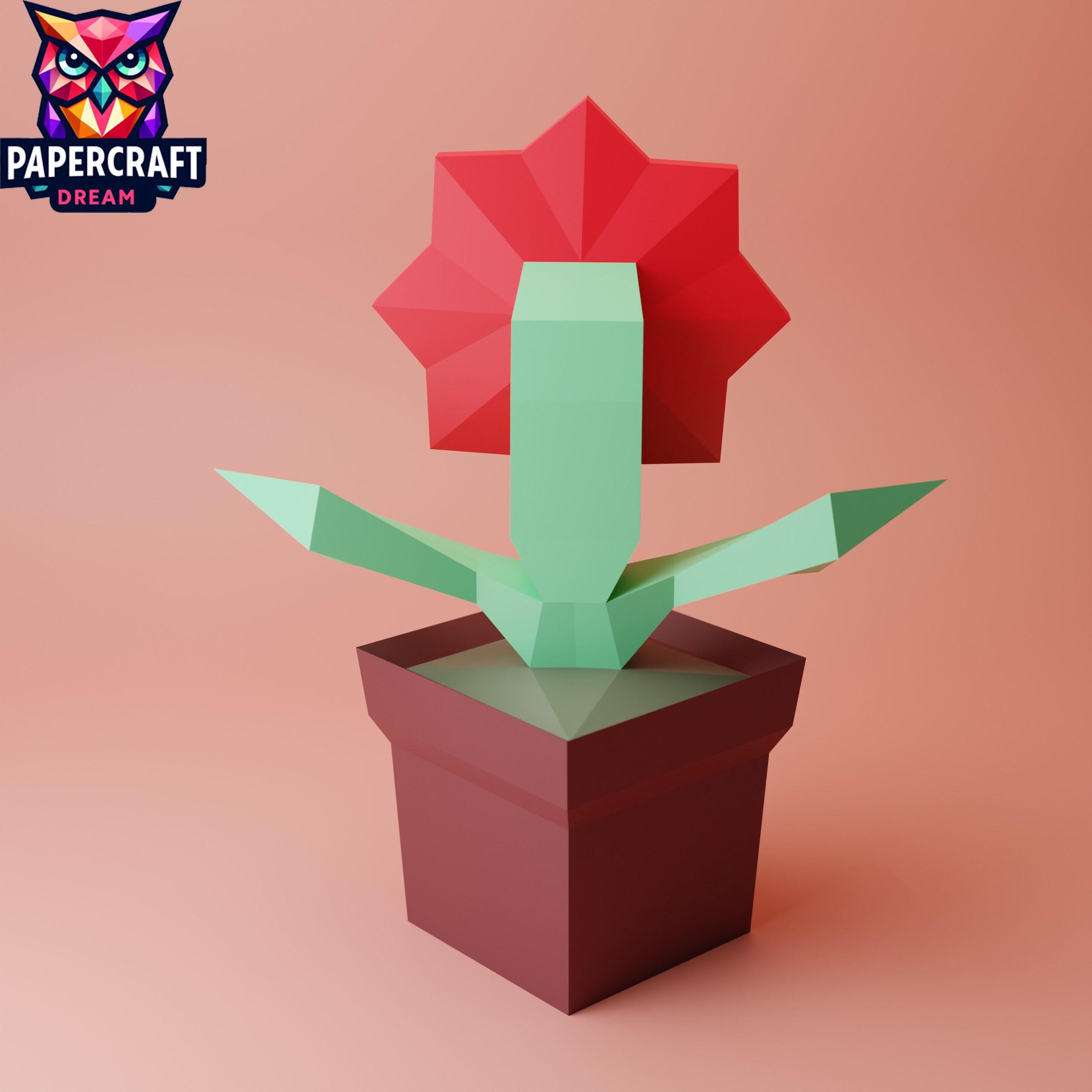3D Paper Flower Pot – DIY Geometric Decor, Valentine's Gift (pdf, Svg ...