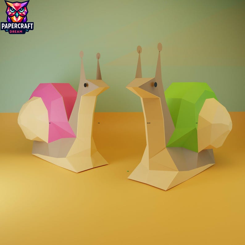 Snail 3D Papercraft – DIY Snail Template (pdf, Svg, Dxf) - Etsy