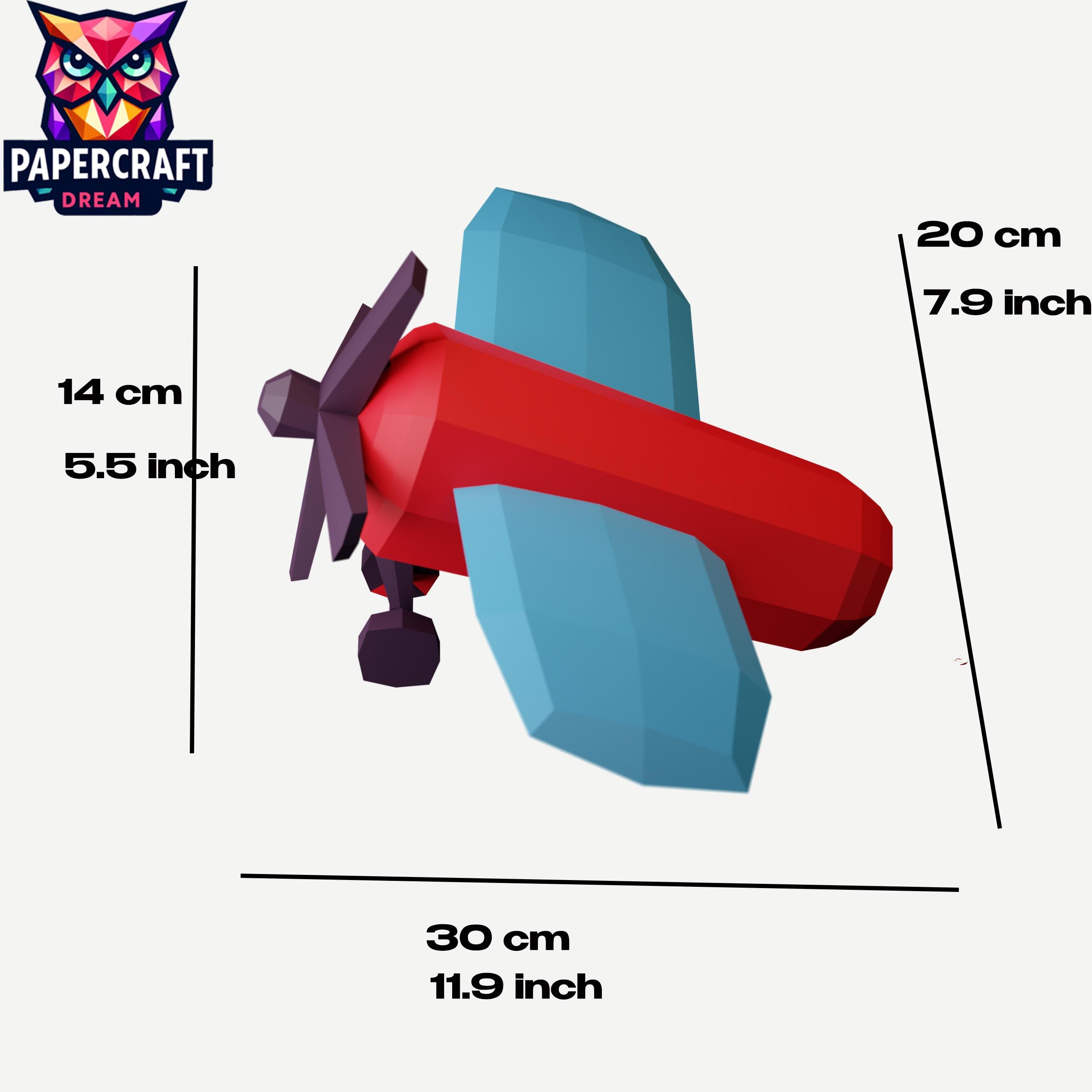 3D Low Poly Airplane Papercraft Template: DIY Craft (PDF & SVG) - Etsy