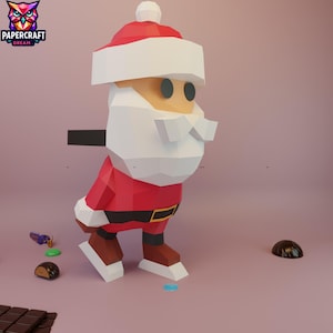 Santa Ice Skating 3D Papercraft Template | DIY Christmas Decoration ...
