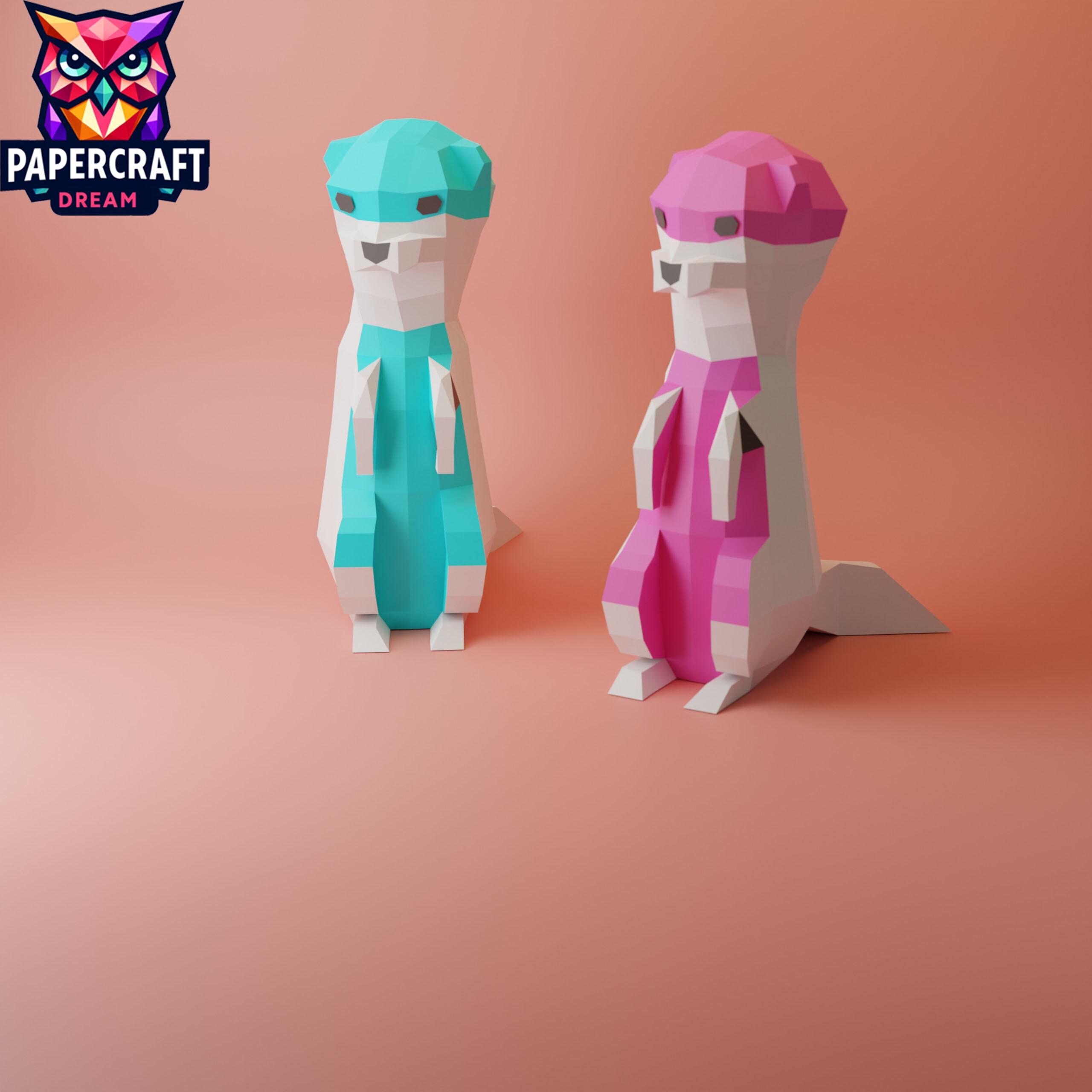 Otter Papercraft 3D Low Poly Tier DIY Bastelpackung | PDF, SVG, DXF ...