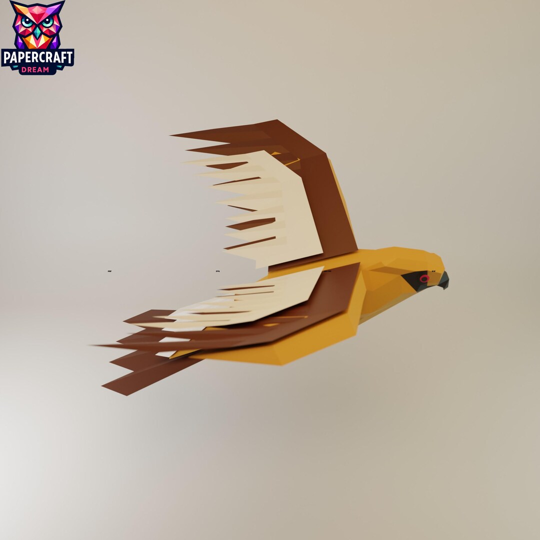 Falcon 3D Papercraft–diy Horse Template,low Poly Eagle , Paper Shahin ...