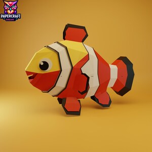 Clown Fish 3D Papercraft– DIY Clown Fish Template,paper Clown Fish ...