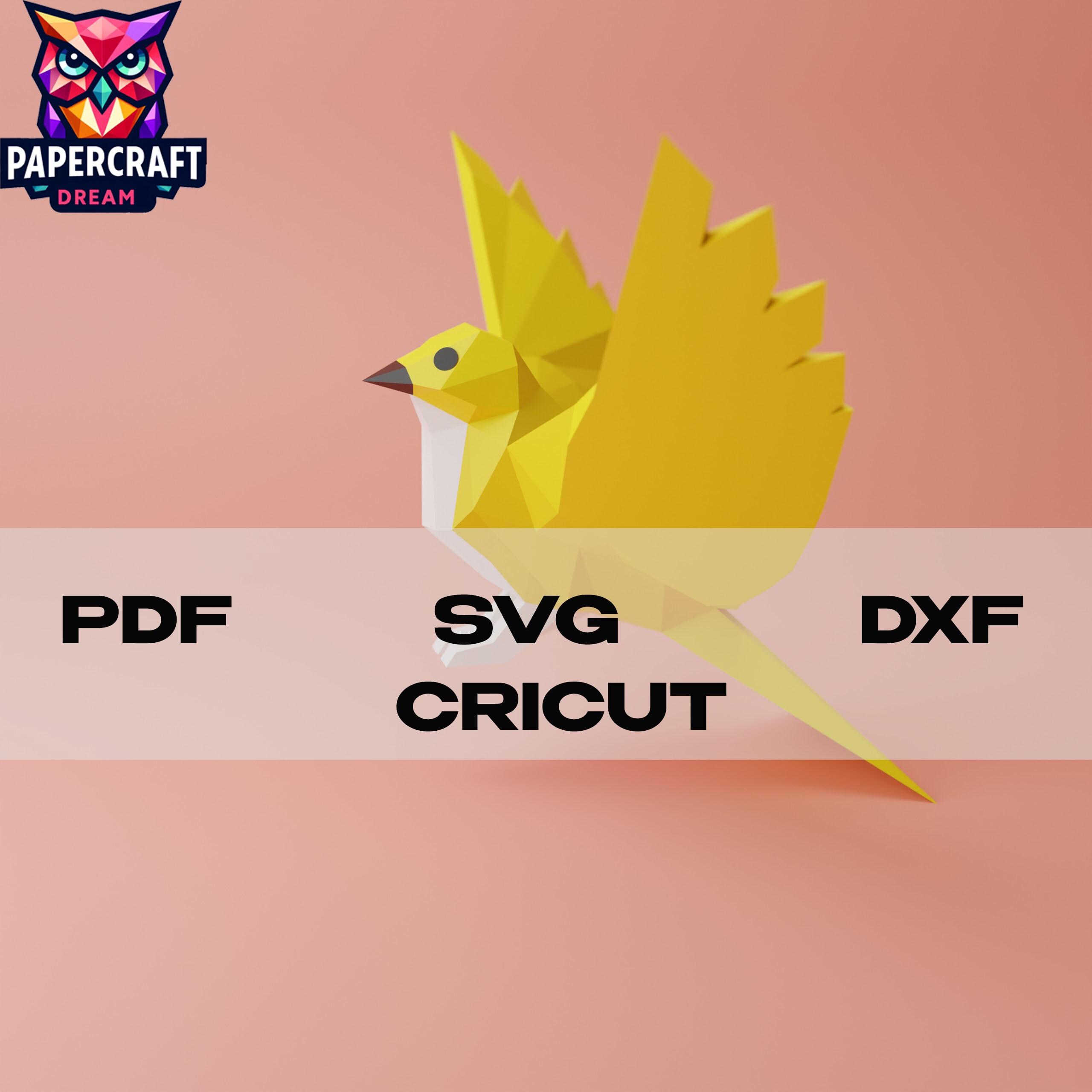 Canary Bird Papercraft Template - DIY 3d Svg Bird Canary Art, Printable ...