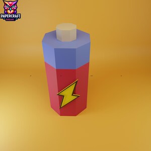Battery Colored 3D Papercraft–diy Battery Template,low Poly Battery ...