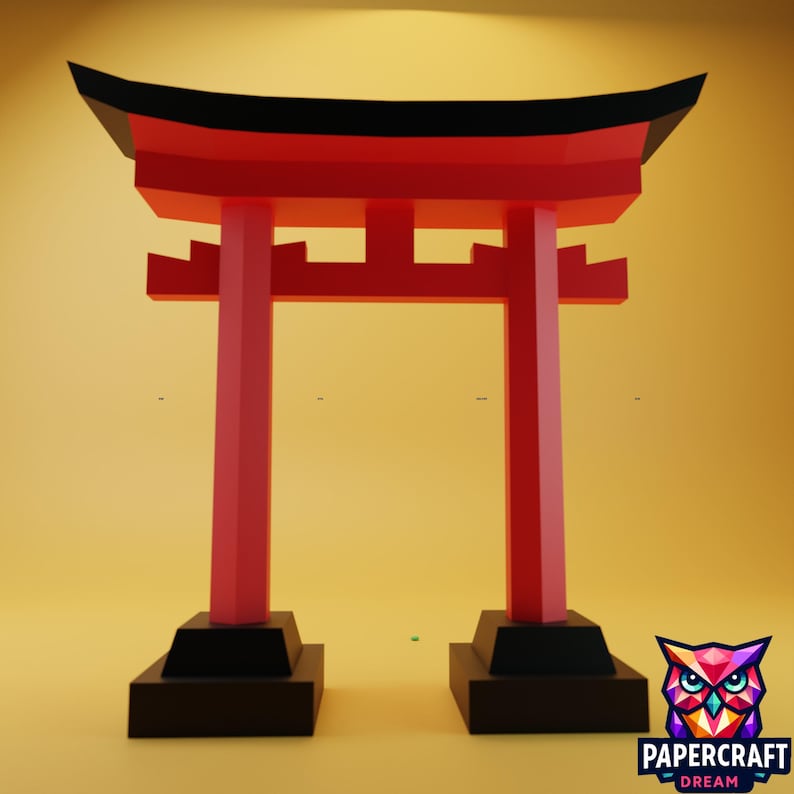 DIY Japanese Torii Gate Papercraft – Low Poly Shrine Model (pdf, Svg ...