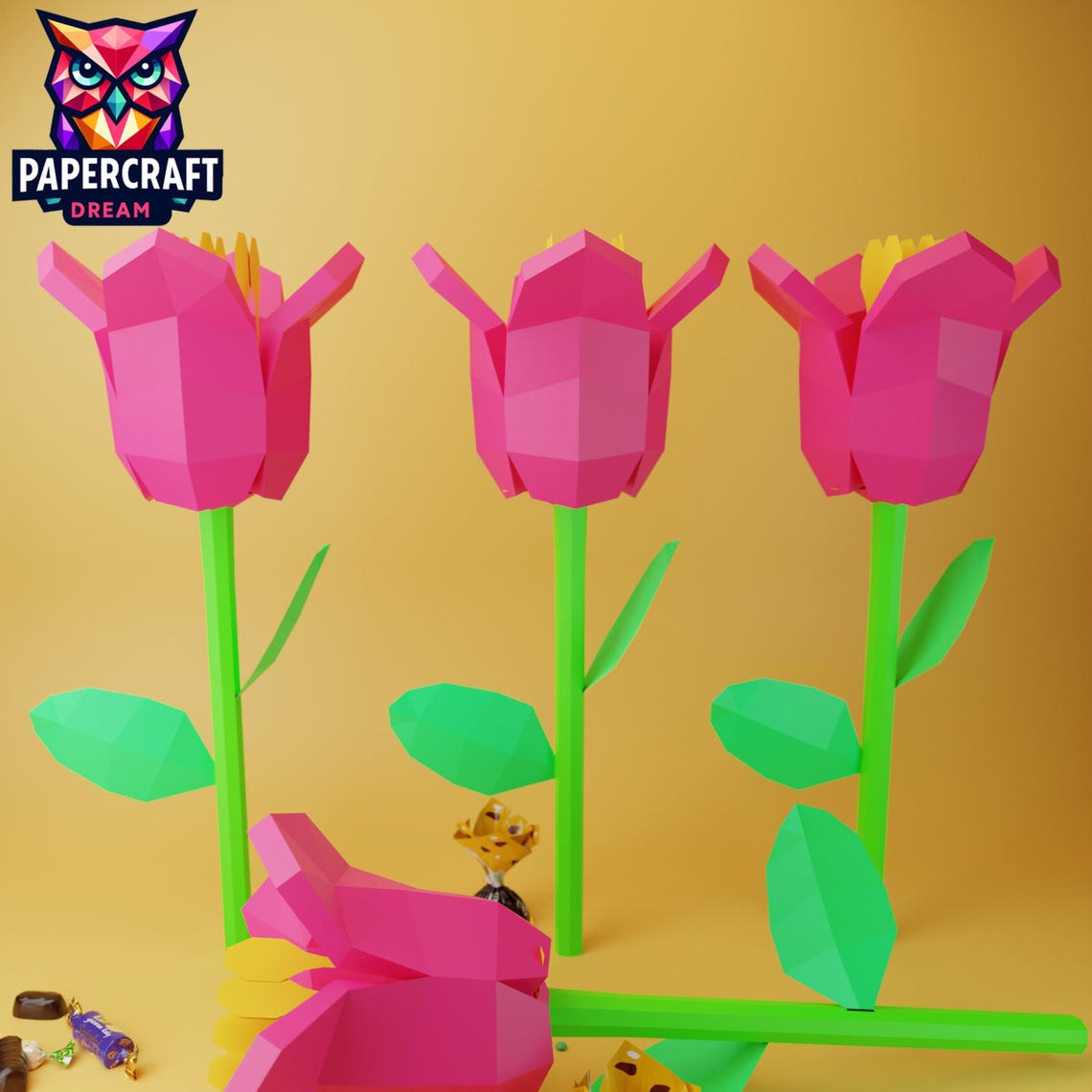 Paper Rose Template, Rose 3D Papercraft– DIY Rose Flower Symbol,paper ...
