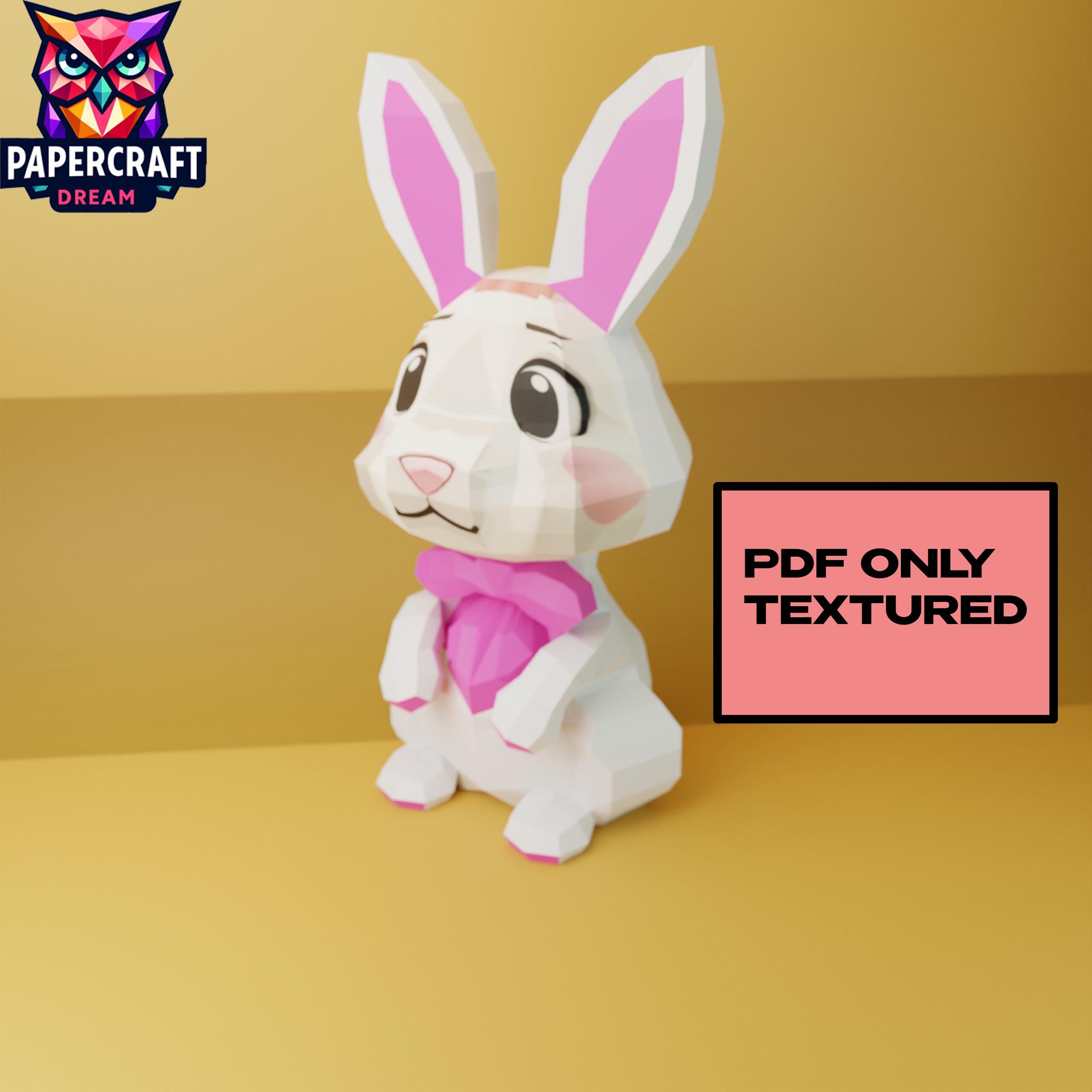 Easter Bunny 3d Papercraft– DIY Easter Bunny Pdf Textured , Gift DIY ...