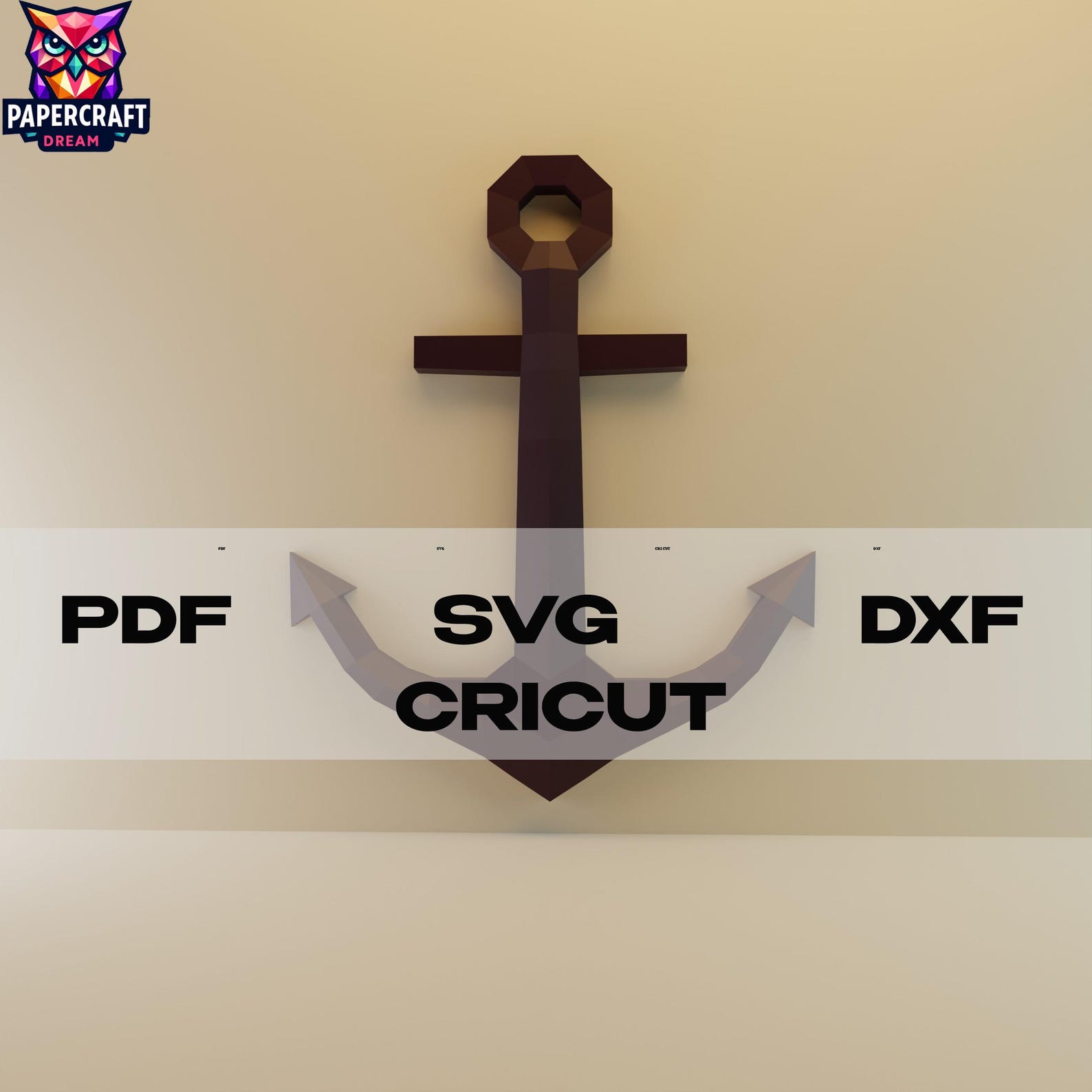 Anchor 3D Papercraft– DIY Anchor SVG Origami,low Polyanchor, Paper ...