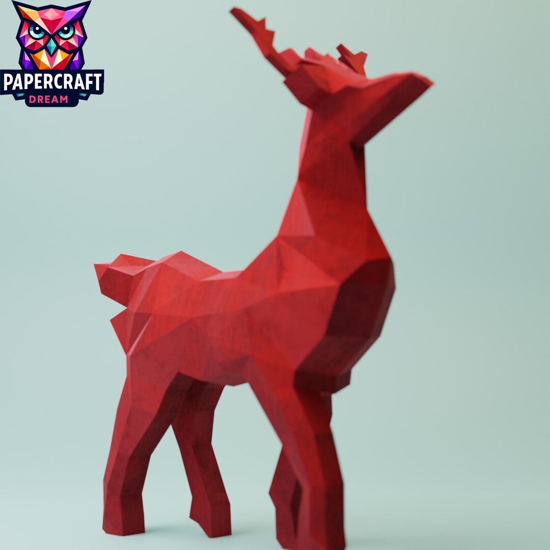Deer 3D Papercraft– DIY Stag Deer Symbol,paper Gift, Deer Template ...