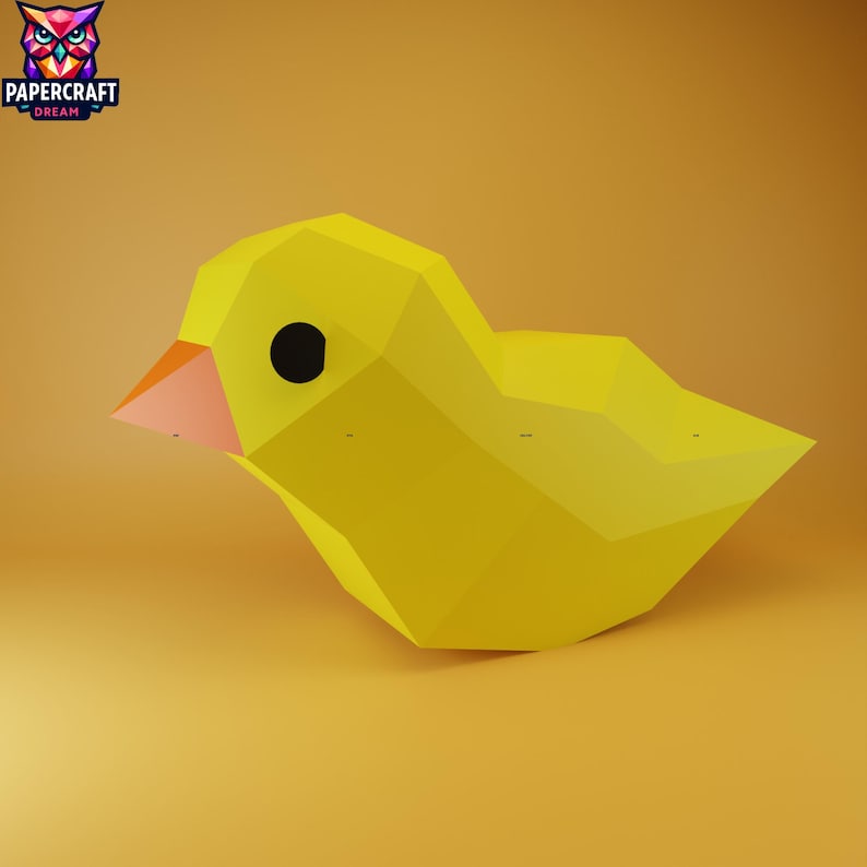 Baby Chick 3D Papercraft–diy Little Chick Origami,low Poly,paper Chick ...