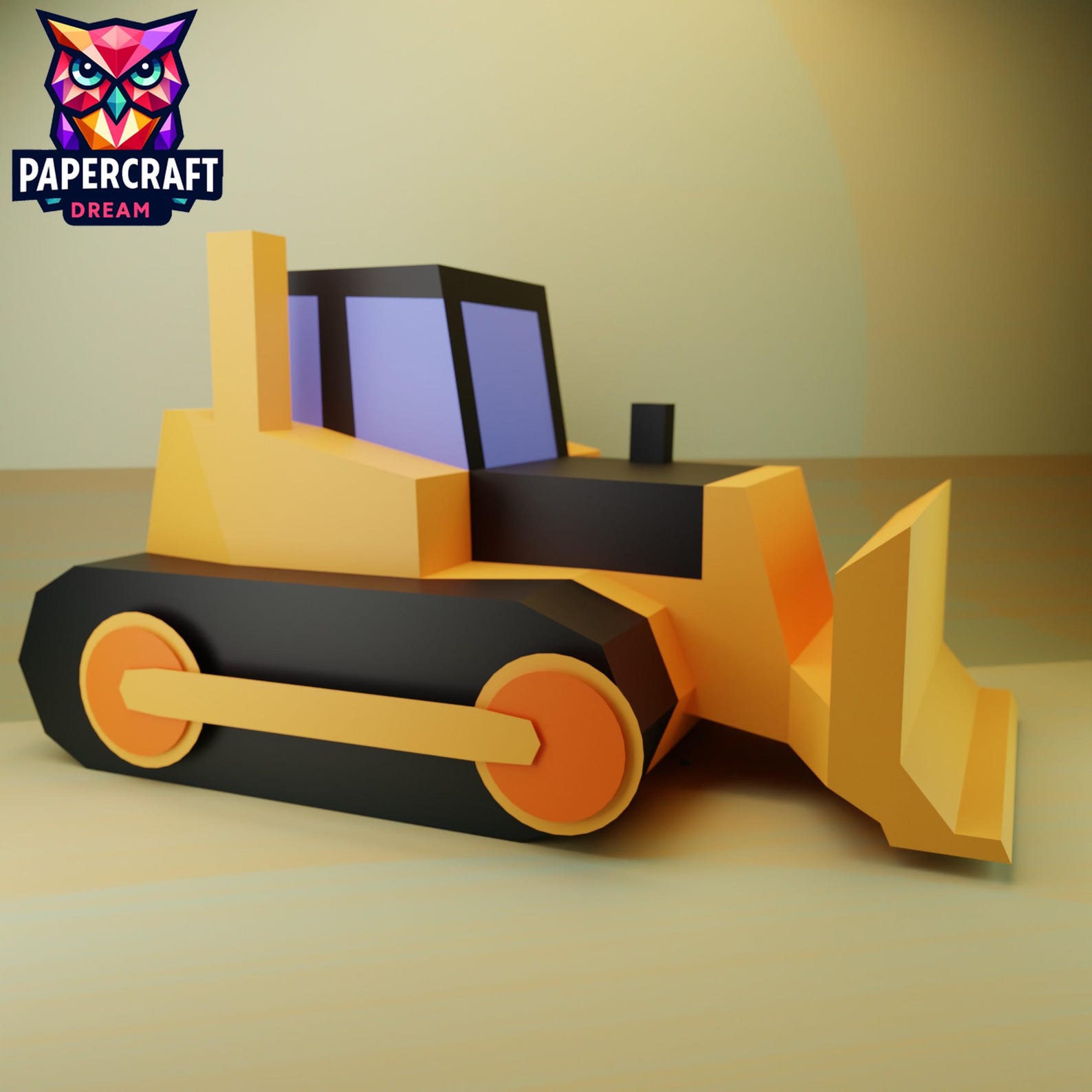 Bulldozer 3D Papercraft – DIY Low Poly Model (pdf, Svg, Dxf) - Etsy