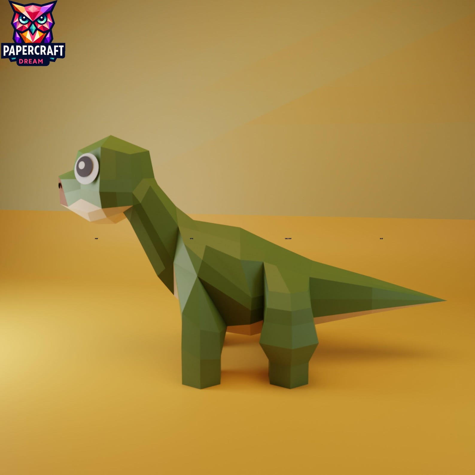 Brachiosaurus Papercraft Baby - Low Poly Brachiosaurus Template Easy ...