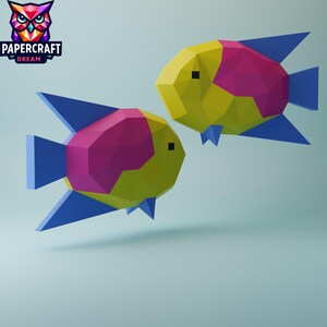 3D Papercraft Fish, Paper 3d Fish, SVG Template, 3D Paper Decor, DIY ...