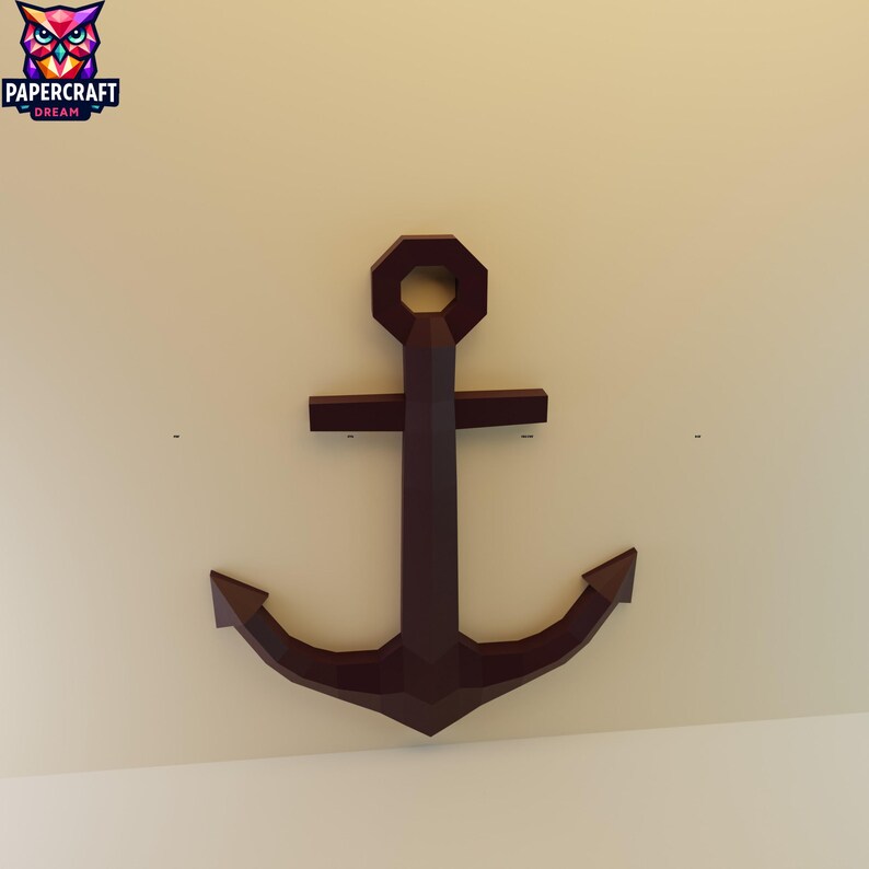 Anchor 3D Papercraft– DIY Anchor SVG Origami,low Polyanchor, Paper ...