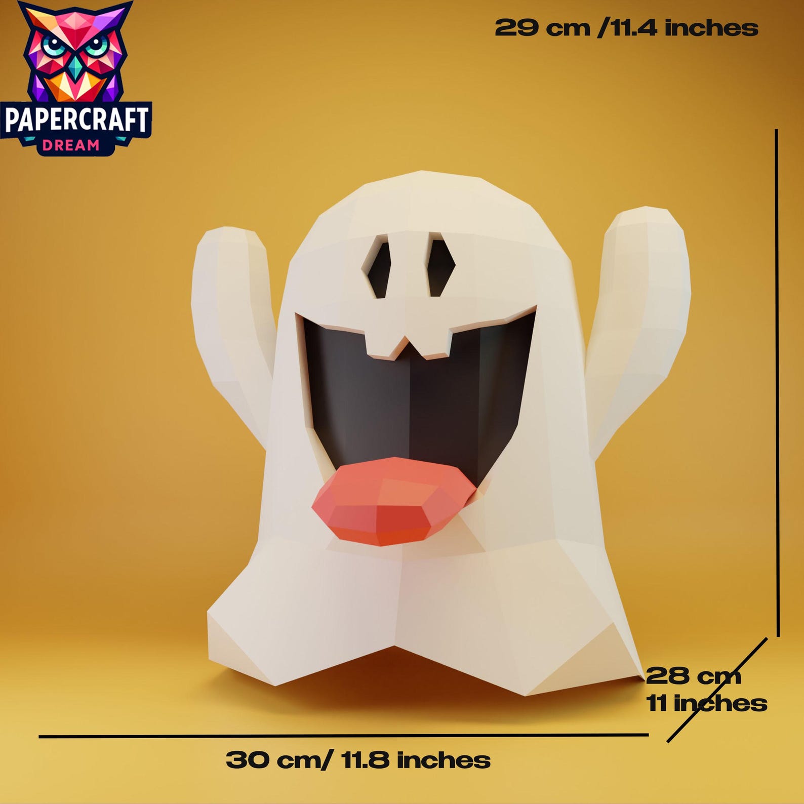 DIY Happy Ghost Papercraft, Low Poly Halloween Decor (pdf, Svg, Dxf) - Etsy
