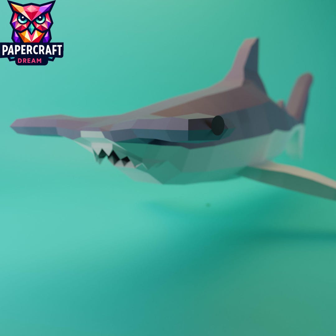 Hammer Shark 3D Papercraft– DIY Shark SVG Origami,low Poly Hammer Shark ...
