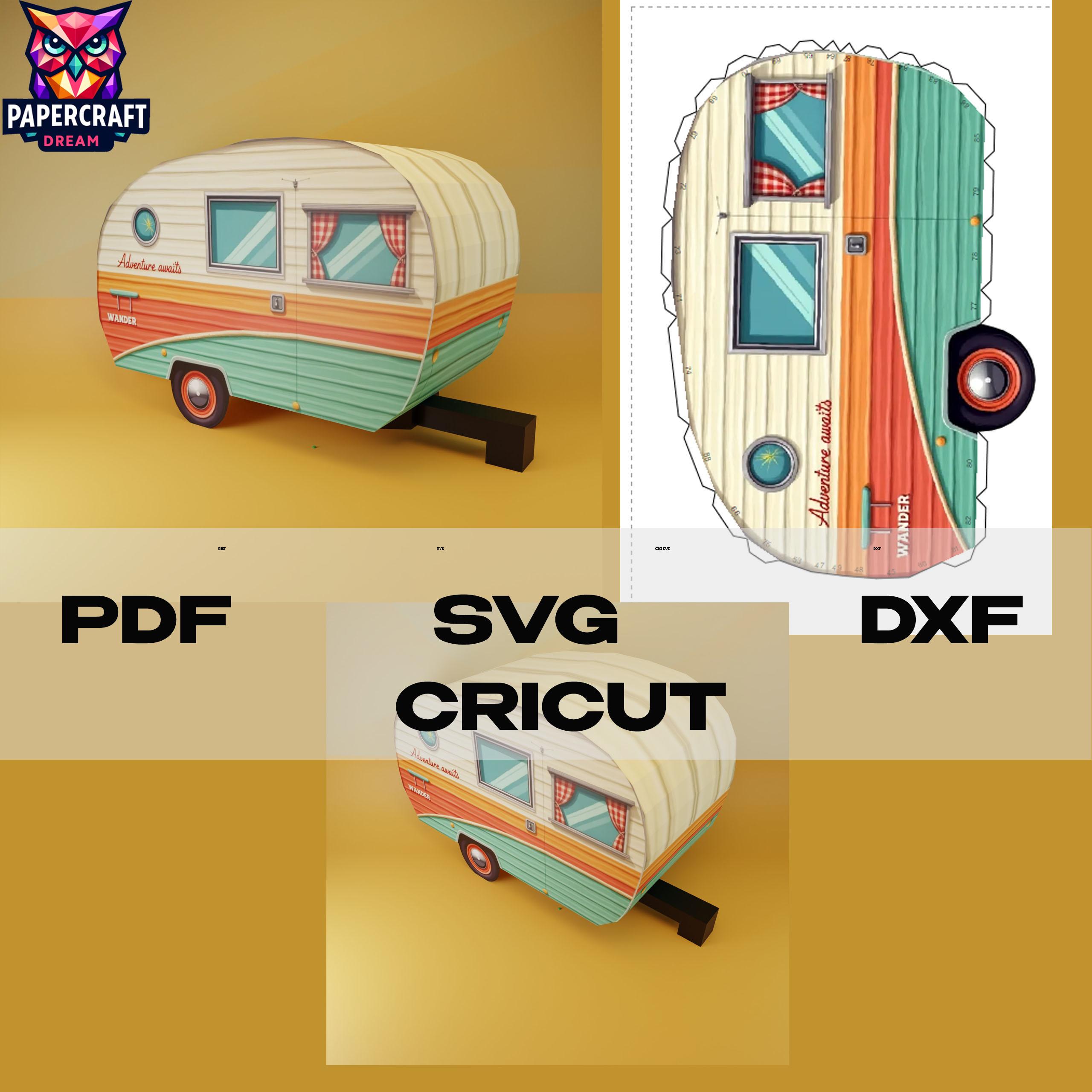 Vintage Camper Papercraft – DIY 3D Low Poly Model (pdf, Svg, Dxf) - Etsy