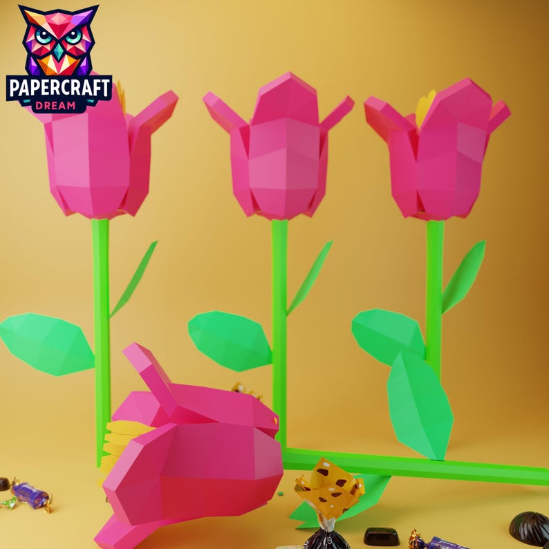 Paper Rose Template, Rose 3D Papercraft– DIY Rose Flower Symbol,paper ...