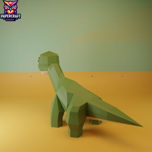 Brachiosaurus Papercraft Baby - Low Poly Brachiosaurus Template Easy ...