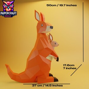 Kangaroo Joey 3D Papercraft– DIY Kangaroo Origami,low Poly Kangaroo ...