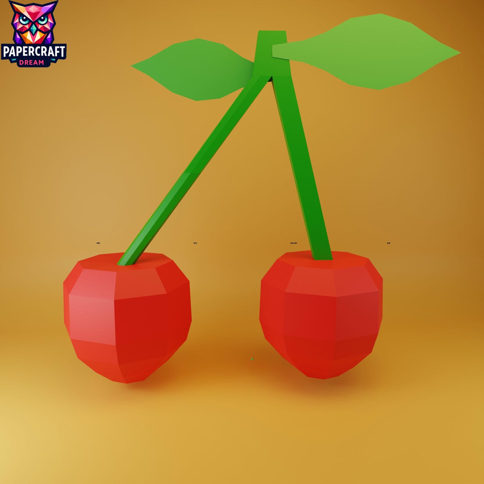Cherry Fruit 3D Papercraft–diy Cherry Template,low Poly Cherry, Fruit ...