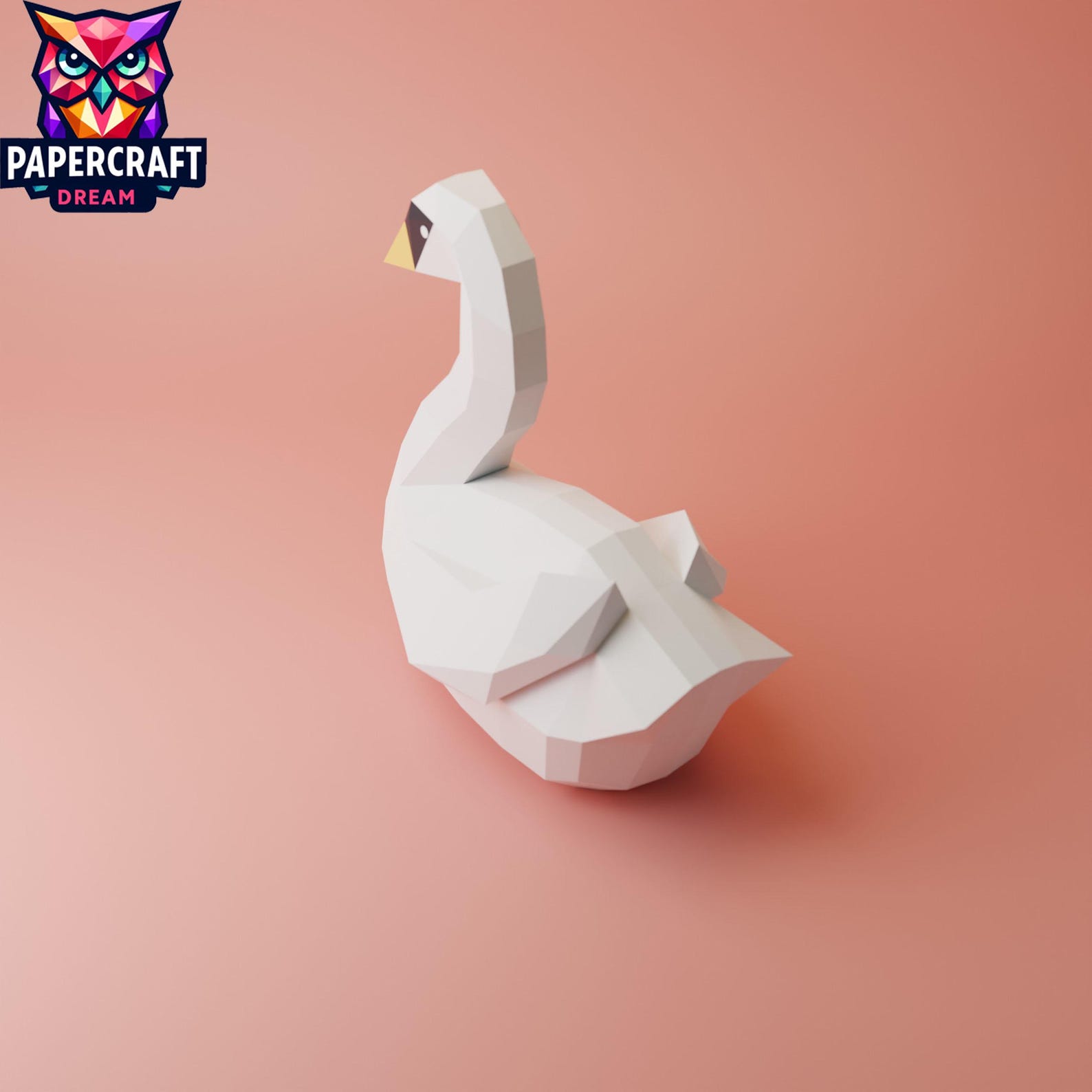 Swan Paper Craft, Papercraft Swan, Diy Swan, Digital Template, Origami ...