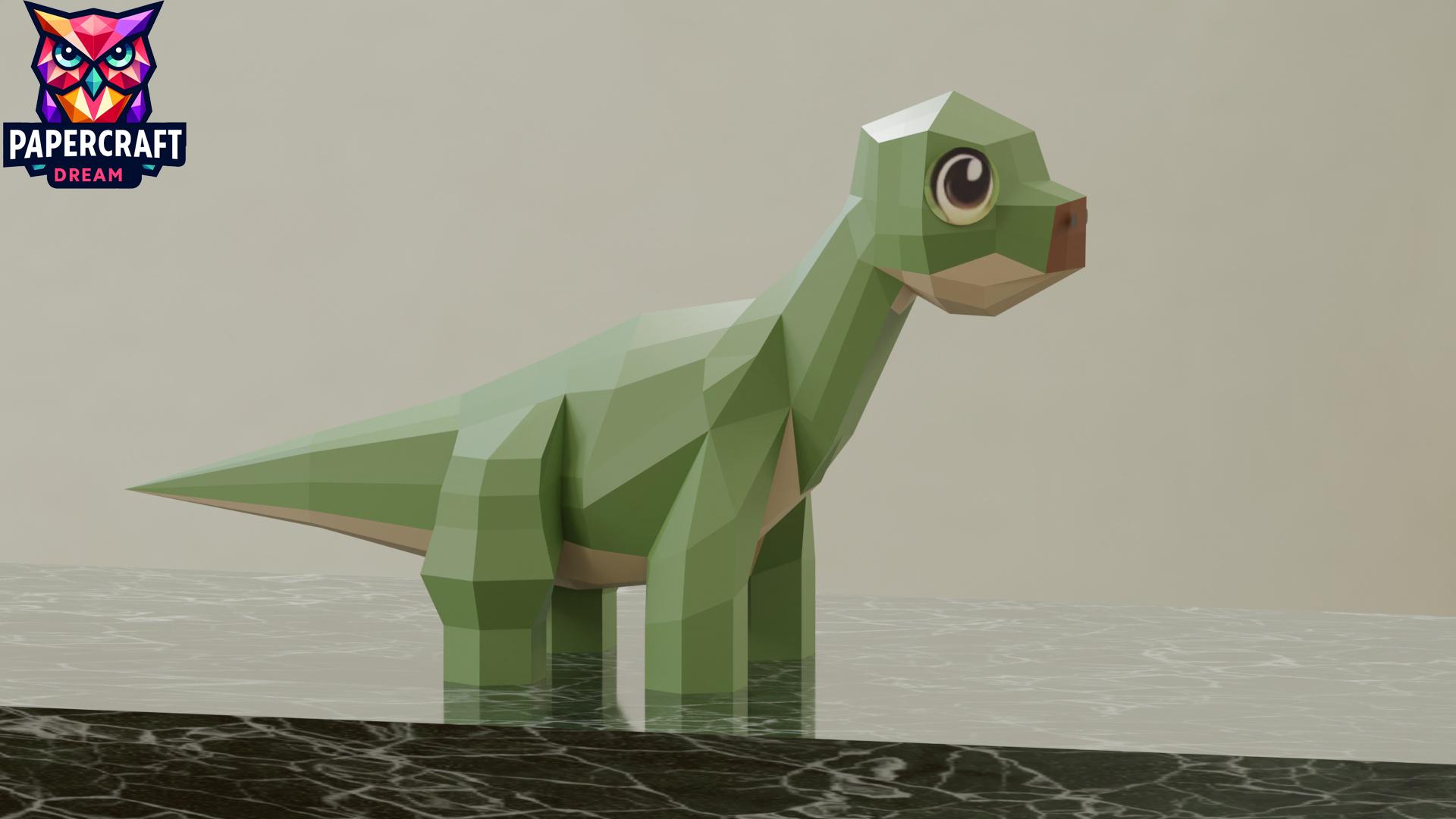 Baby Brachiosaurus Dinosaur Papercraft Template (PDF, SVG, DXF) - Etsy