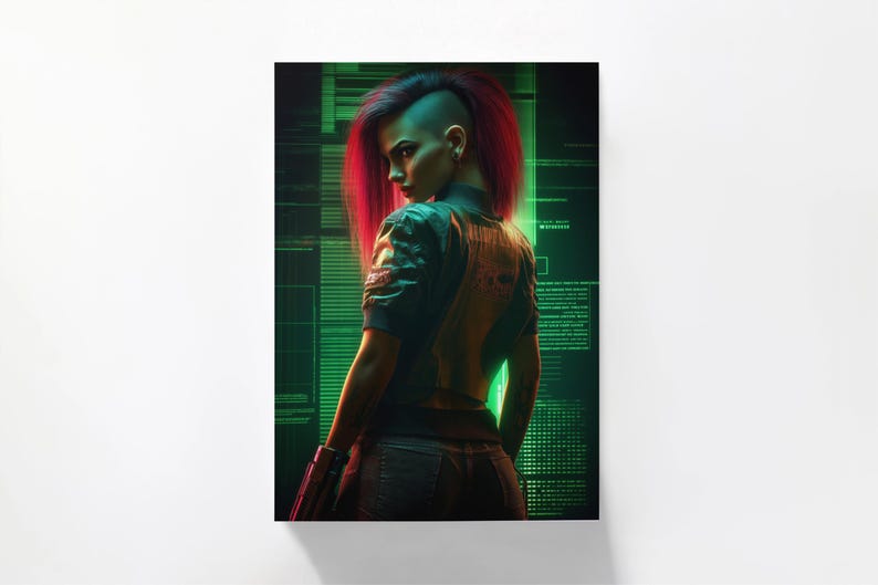 Cyber Girl, Matrix, Retrograde, Digital Art for Download, AI Design ...