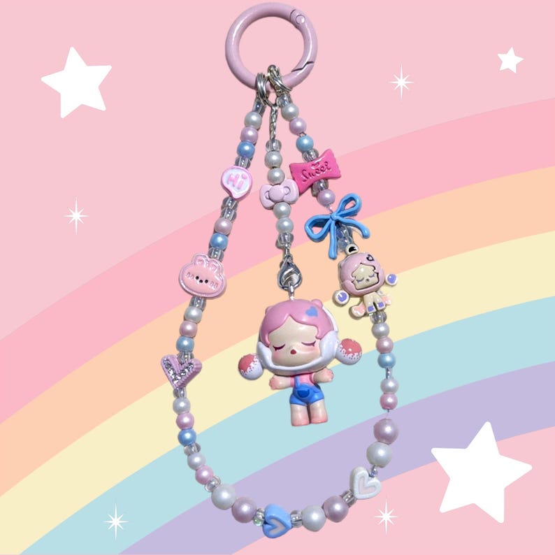 Popmart Skull Panda Handmade Phone Charm/keychain, the Monsters, Labubu ...