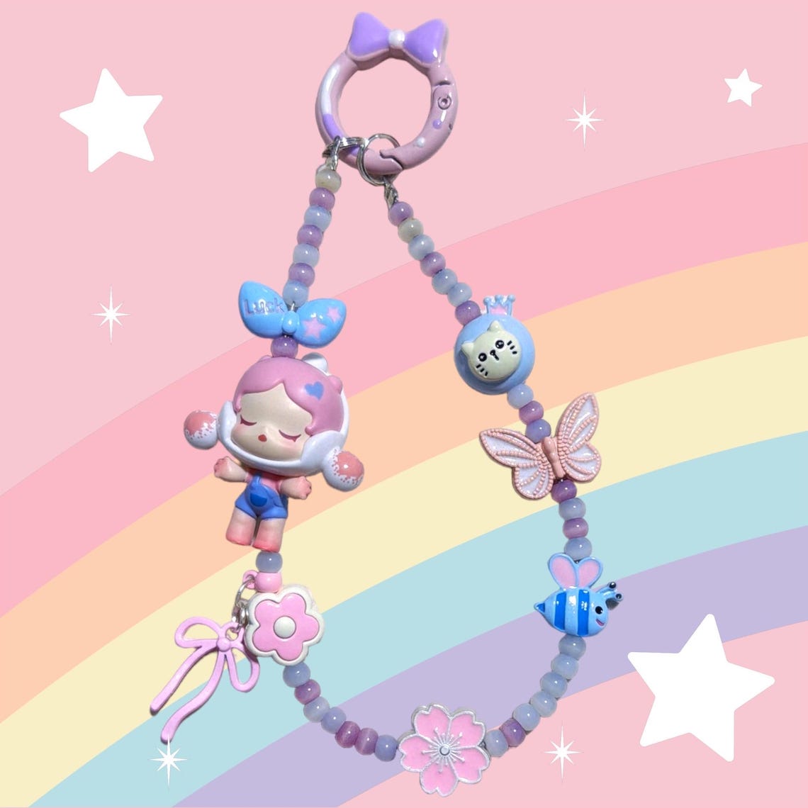 Popmart Skull Panda Handmade Phone Charm/keychain, the Monsters, Labubu ...