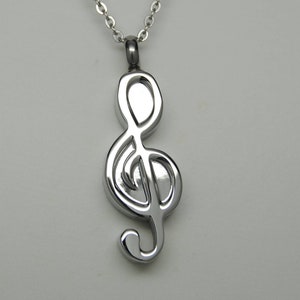 Treble-clef Cremation Urn Necklace || Ashes Keepsake || Tribute for a ...