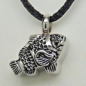 Fish Urn Necklace in Stainless Steel || Fish Ashes Keepsake || Chain ...