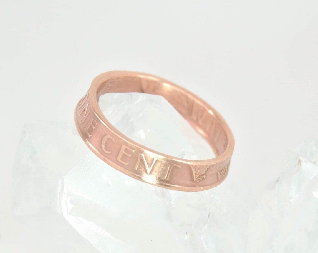 Lucky Penny Coin Ring || Copper Penny Ring Sizes 3-8 || 2 Finish ...
