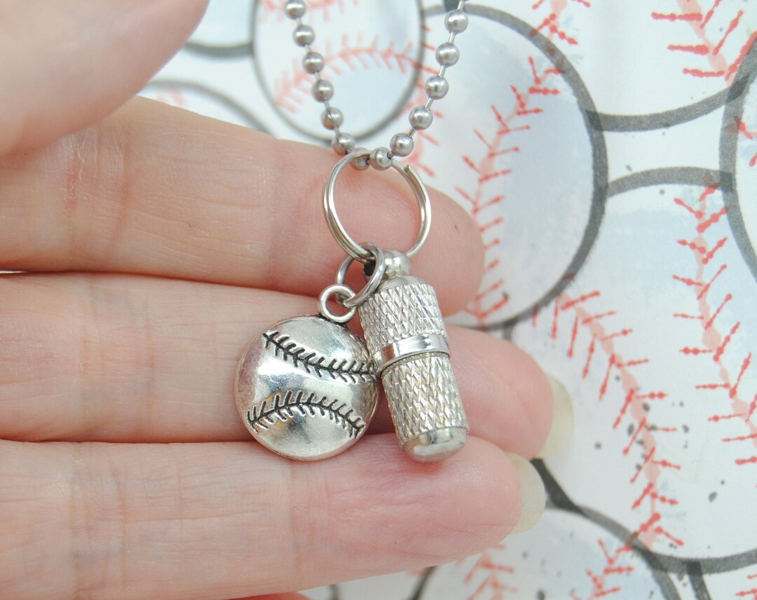 Cremation Jewelry for Baseball Fans || Baseball Capsule Urn || Baseball ...