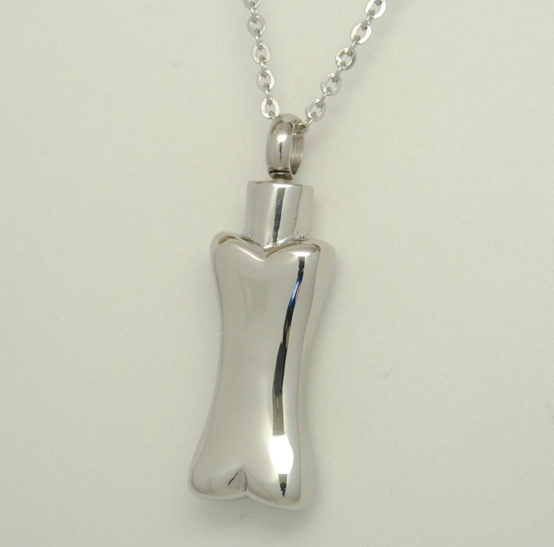Dog Bone Urn Necklace || Dog Ashes Holder Jewelry || Chain Choice ...