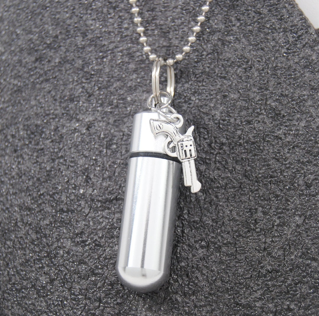 Gun Cremation Urn Necklace || Gun Ashes Keepsake || Hunter's Memorial ...