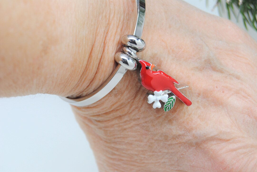 Cardinal Cremation Urn Bracelet || Ashes Keepsake || Holds Human or Pet ...
