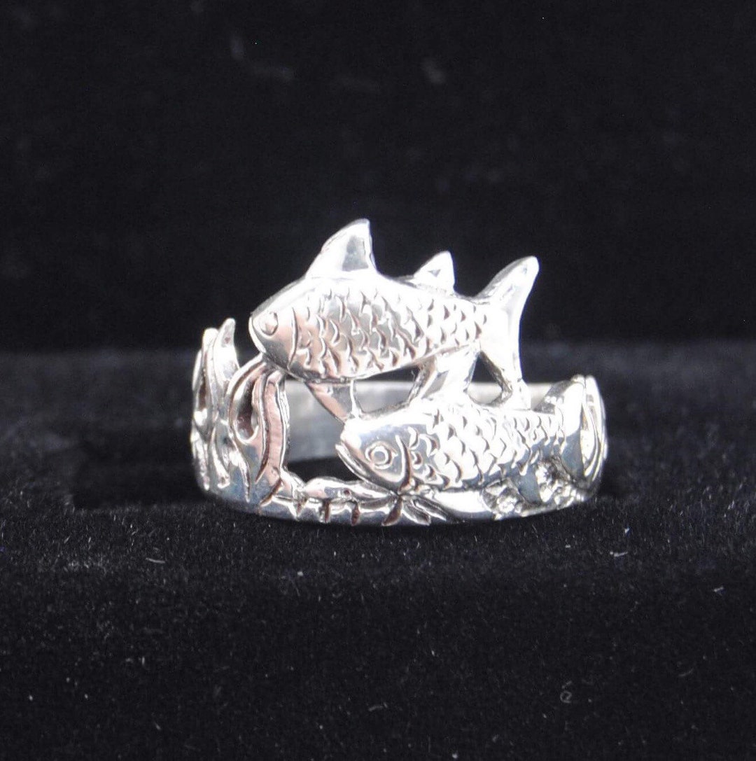 Fish Ring in 925 Sterling Silver || Adjustable Ring || Gift for Beach ...