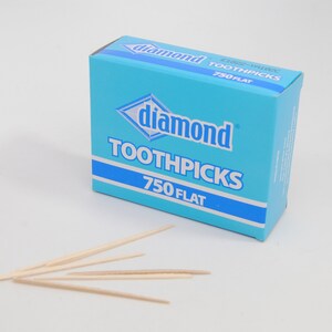 Diamond Brand Flat Wood Toothpicks || Toothpicks 750 per Package || Bar ...