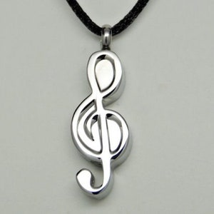 Treble-clef Cremation Urn Necklace || Ashes Keepsake || Tribute for a ...